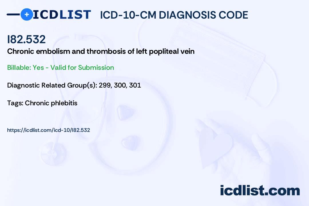ICD-10-CM Diagnosis Code I82.532 - Chronic embolism and thrombosis of ...