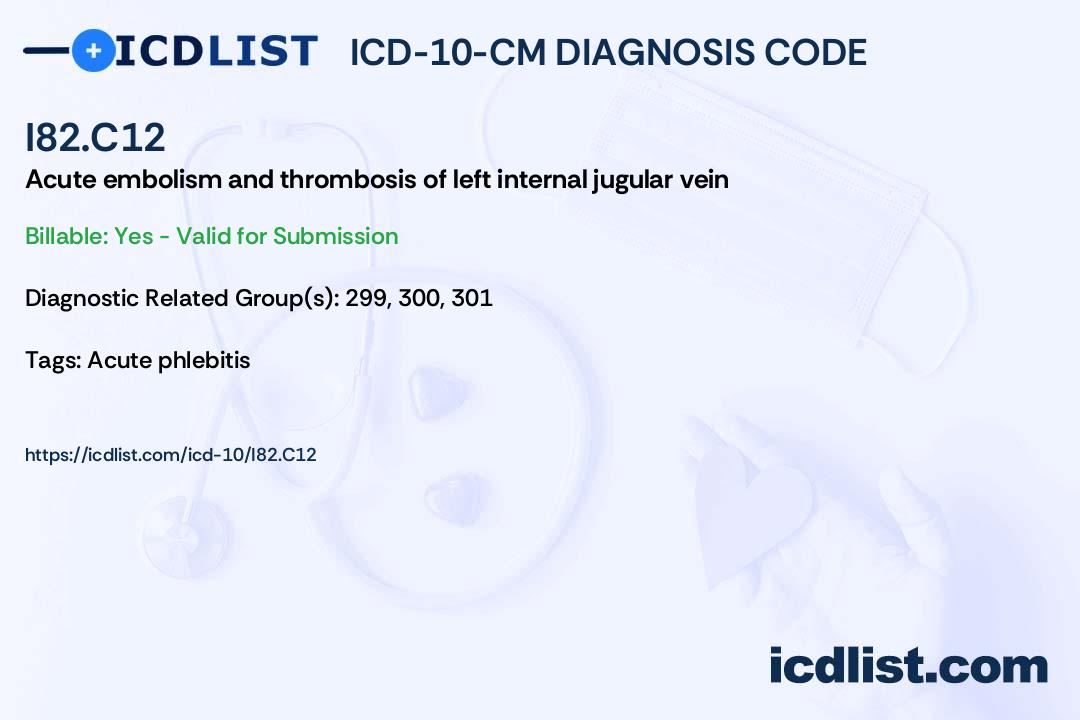 ICD-10-CM Diagnosis Code I82.C12 - Acute embolism and thrombosis of ...