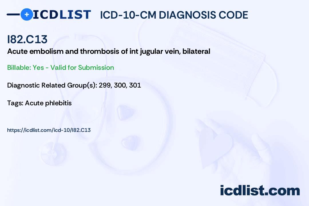 ICD-10-CM Diagnosis Code I82.C13 - Acute embolism and thrombosis of ...