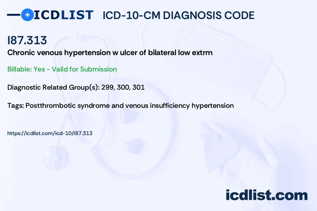 ICD-10-CM Diagnosis Code I87.313 - Chronic venous hypertension ...