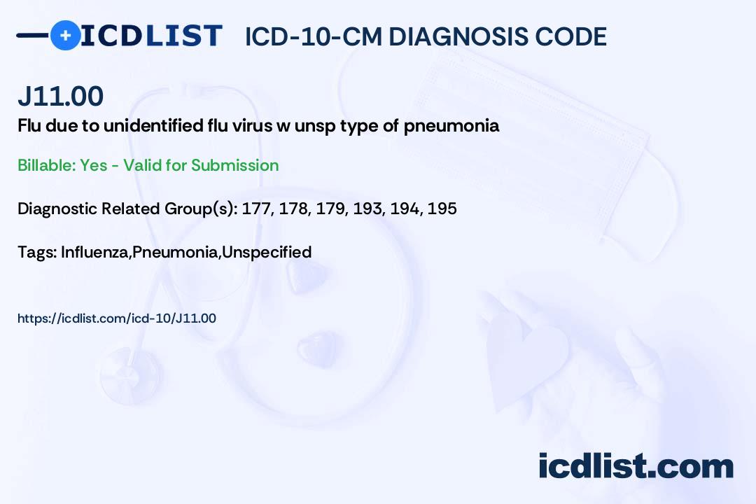 ICD-10-CM Diagnosis Code J11.00 - Influenza due to unidentified ...