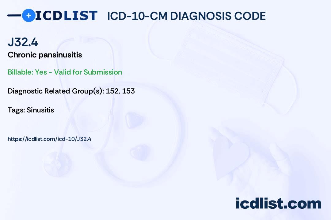 ICD-10-CM Diagnosis Code J32.4 - Chronic pansinusitis