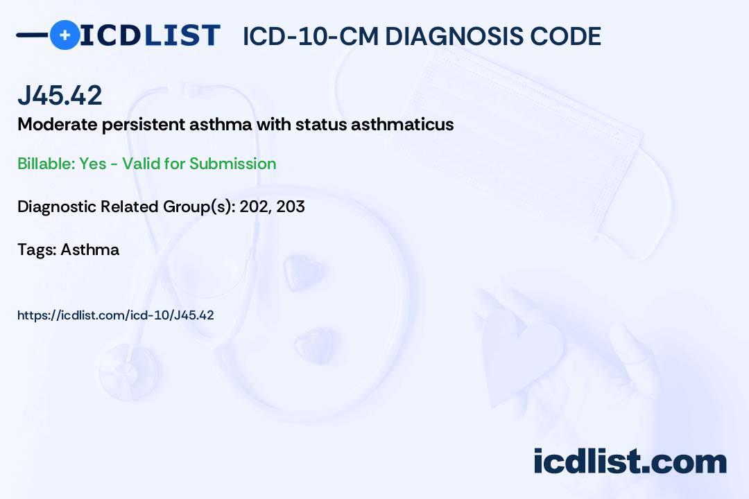 ICD-10-CM Diagnosis Code J45.42 - Moderate persistent asthma with ...