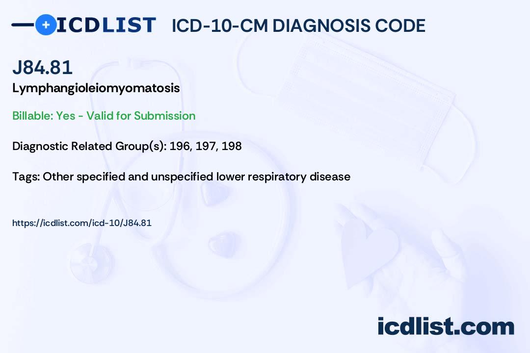 ICD-10-CM Diagnosis Code J84.81 - Lymphangioleiomyomatosis