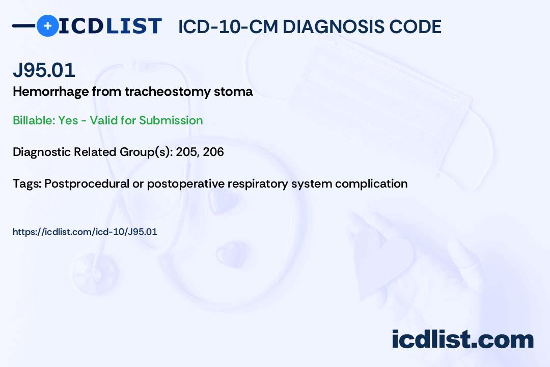 ICD-10-CM Diagnosis Code J95.01 - Hemorrhage from tracheostomy stoma