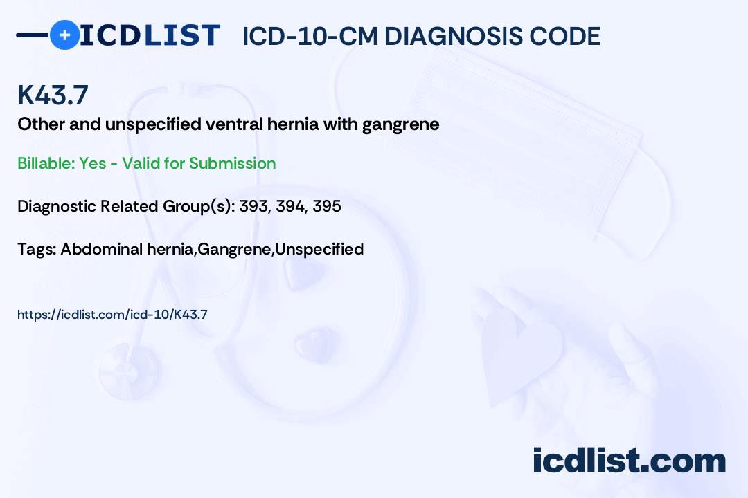 ICD-10-CM Diagnosis Code K43.7 - Other and unspecified ventral hernia ...