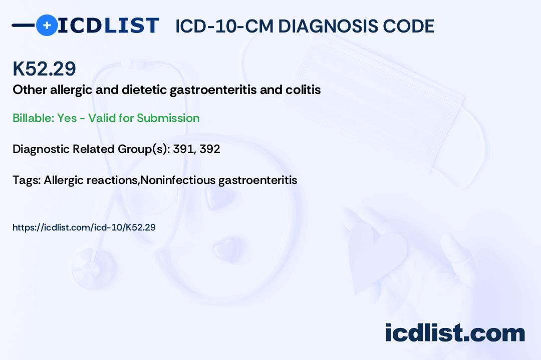 ICD-10-CM Diagnosis Code K52.29 - Other allergic and dietetic ...