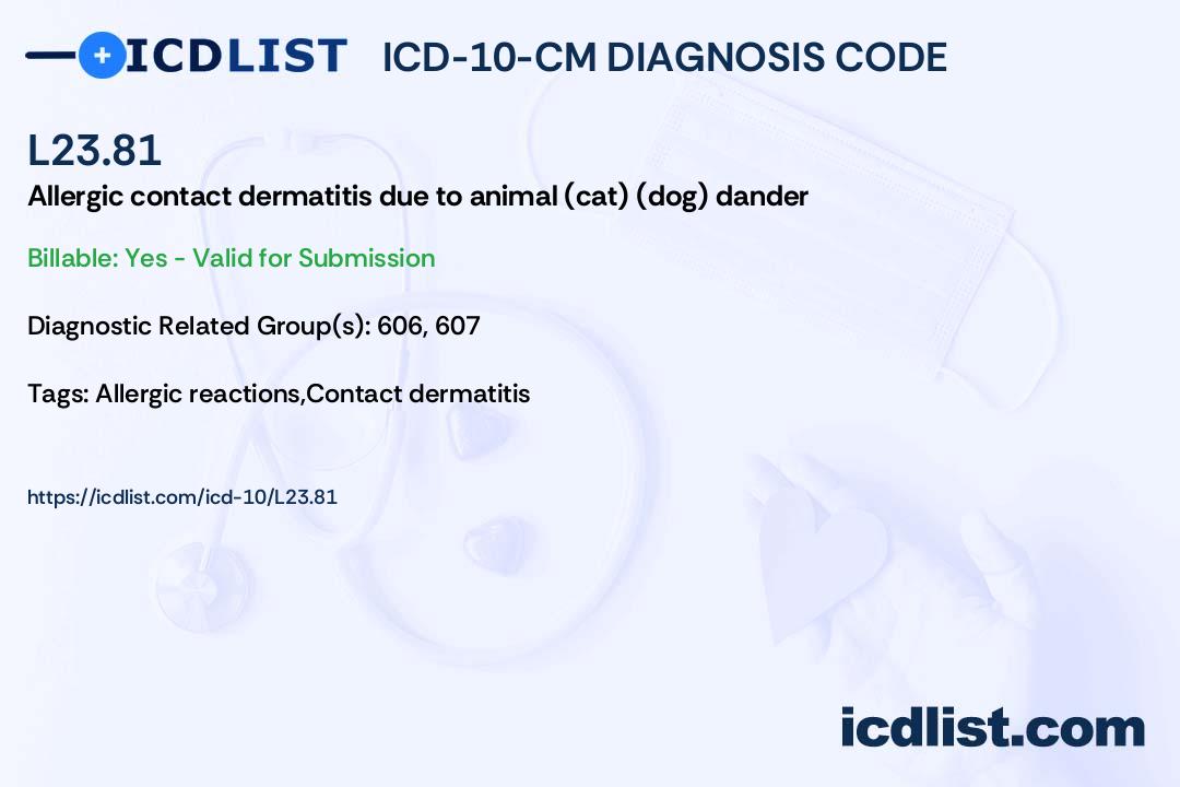 ICD-10-CM Diagnosis Code L23.81 - Allergic contact dermatitis due to ...