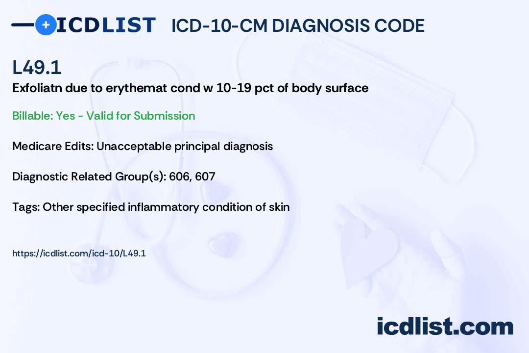 ICD-10-CM Diagnosis Code L49.1 - Exfoliation due to erythematous ...