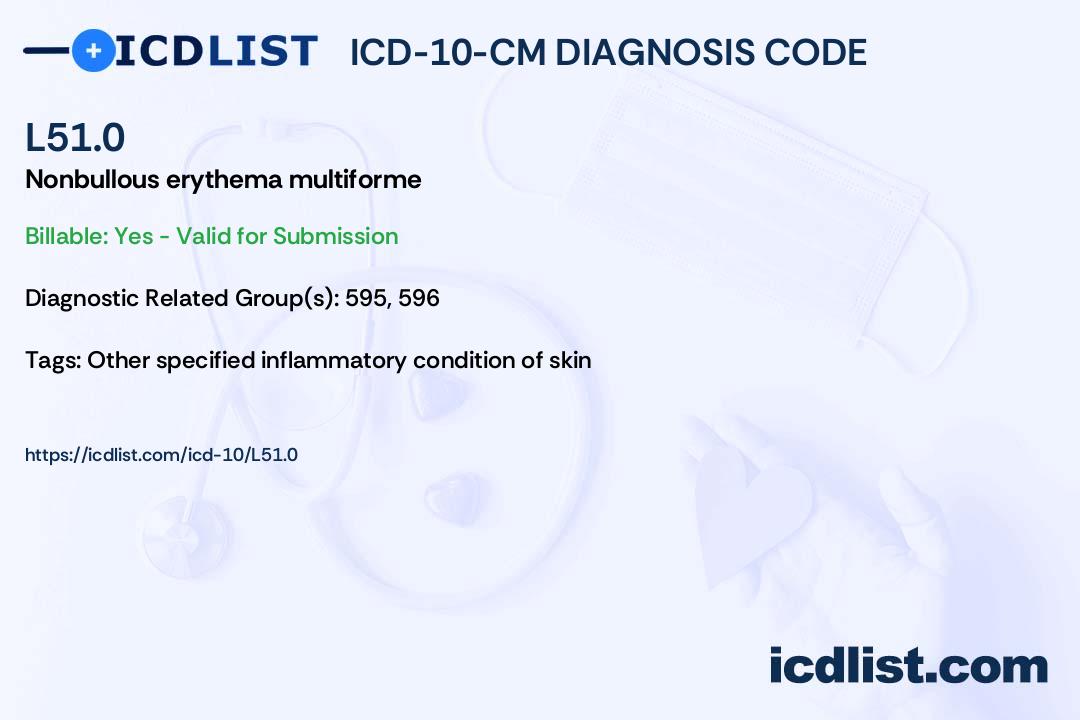ICD-10-CM Diagnosis Code L51.0 - Nonbullous erythema multiforme