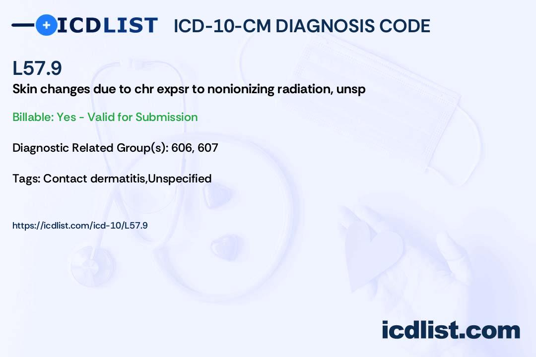 ICD-10-CM Diagnosis Code L57.9 - Skin changes due to chronic exposure ...