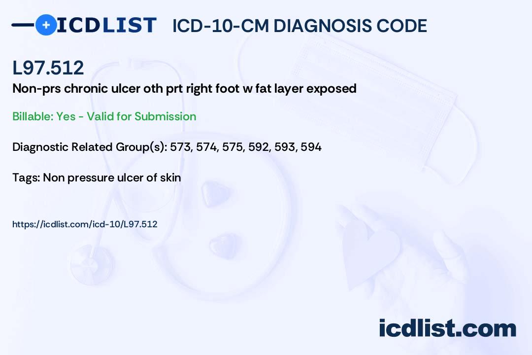 ICD-10-CM Diagnosis Code L97.512 - Non-pressure chronic ulcer of other ...