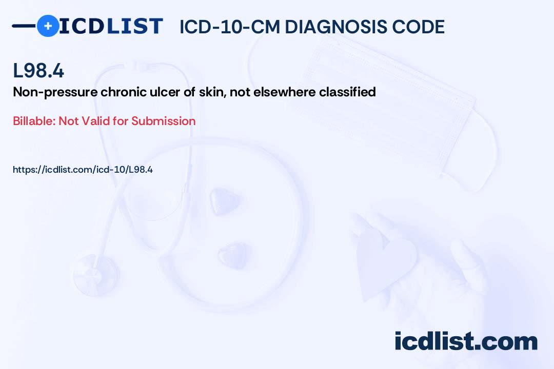ICD-10-CM Diagnosis Code L98.4 - Non-pressure chronic ulcer of skin ...