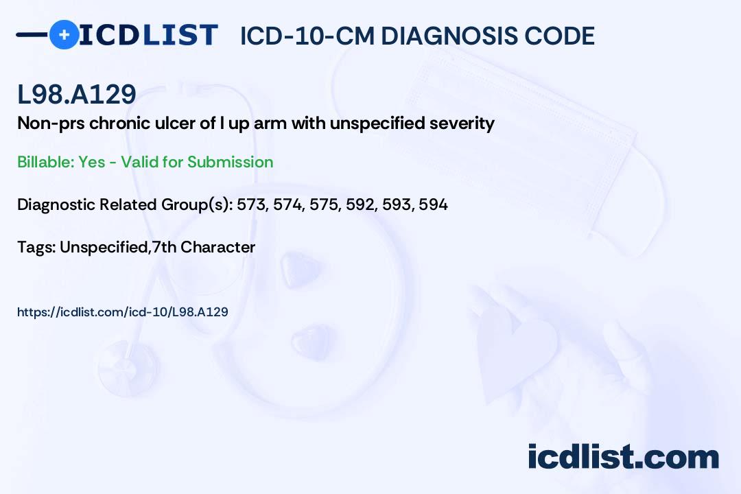 ICD-10-CM Diagnosis Code L98.A129 - Non-pressure chronic ulcer of left ...