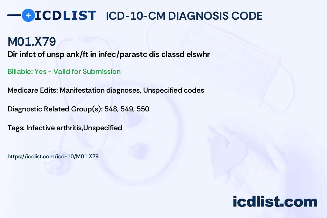 ICD-10-CM Diagnosis Code M01.X79 - Direct infection of unspecified ...