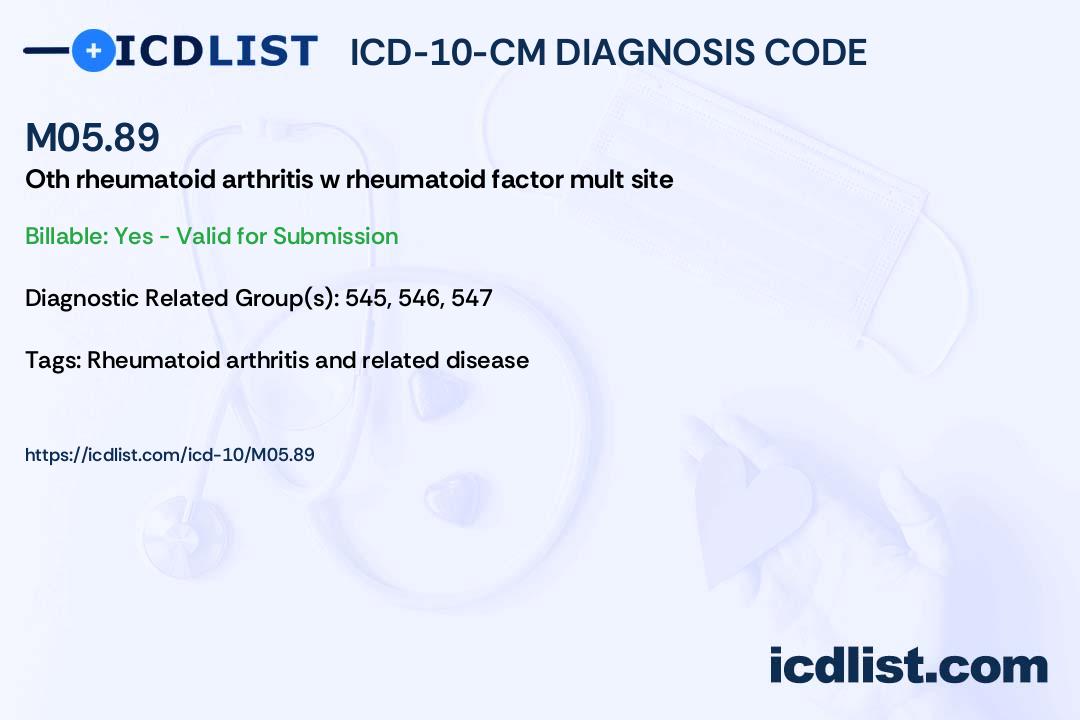 ICD-10-CM Diagnosis Code M05.89 - Other rheumatoid arthritis with ...