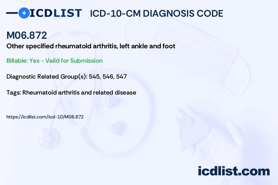 ICD-10-CM Diagnosis Code M06.872 - Other specified rheumatoid arthritis ...