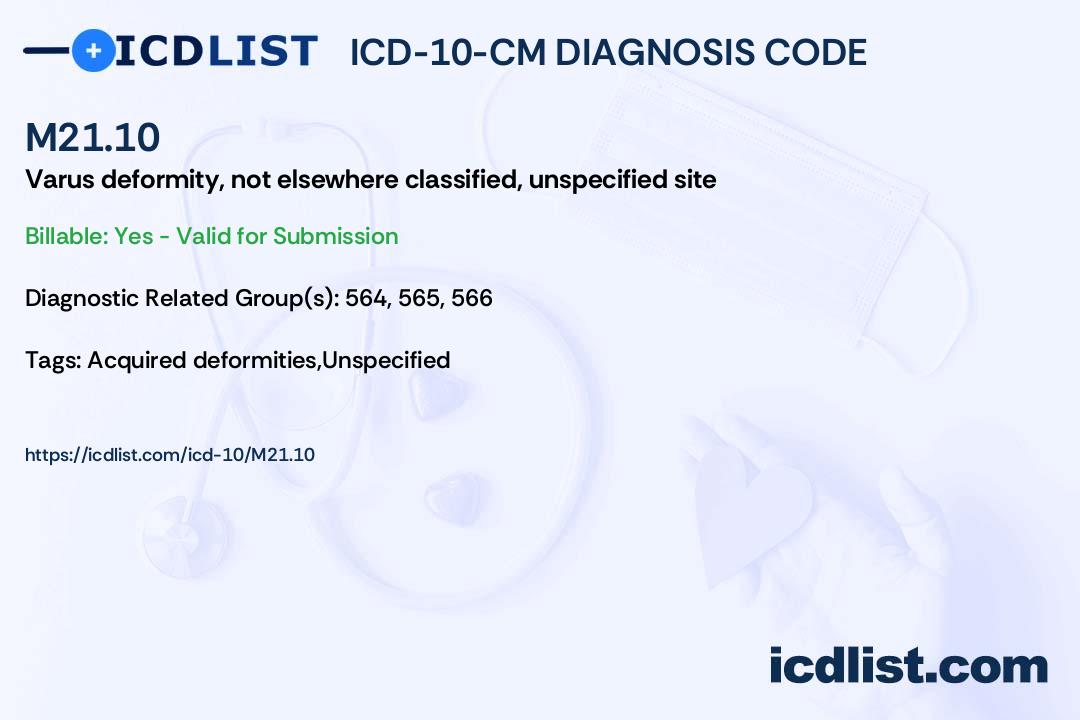 ICD-10-CM Diagnosis Code M21.10 - Varus deformity, not elsewhere ...