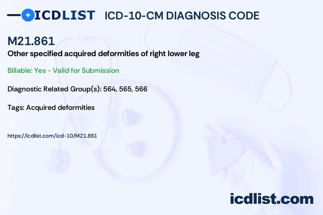 ICD-10-CM Diagnosis Code M21.861 - Other specified acquired deformities ...