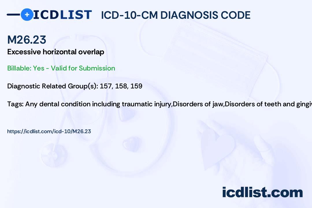 ICD-10-CM Diagnosis Code M26.23 - Excessive horizontal overlap