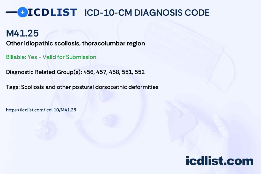 ICD-10-CM Diagnosis Code M41.25 - Other idiopathic scoliosis ...