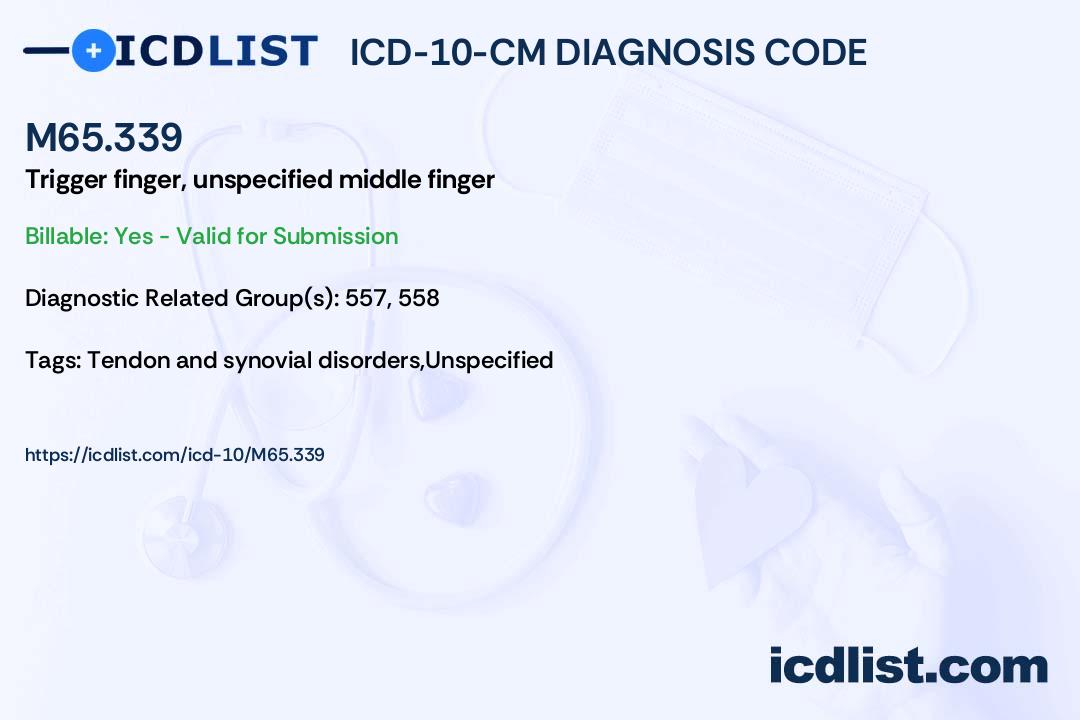 ICD-10-CM Diagnosis Code M65.339 - Trigger finger, unspecified middle ...