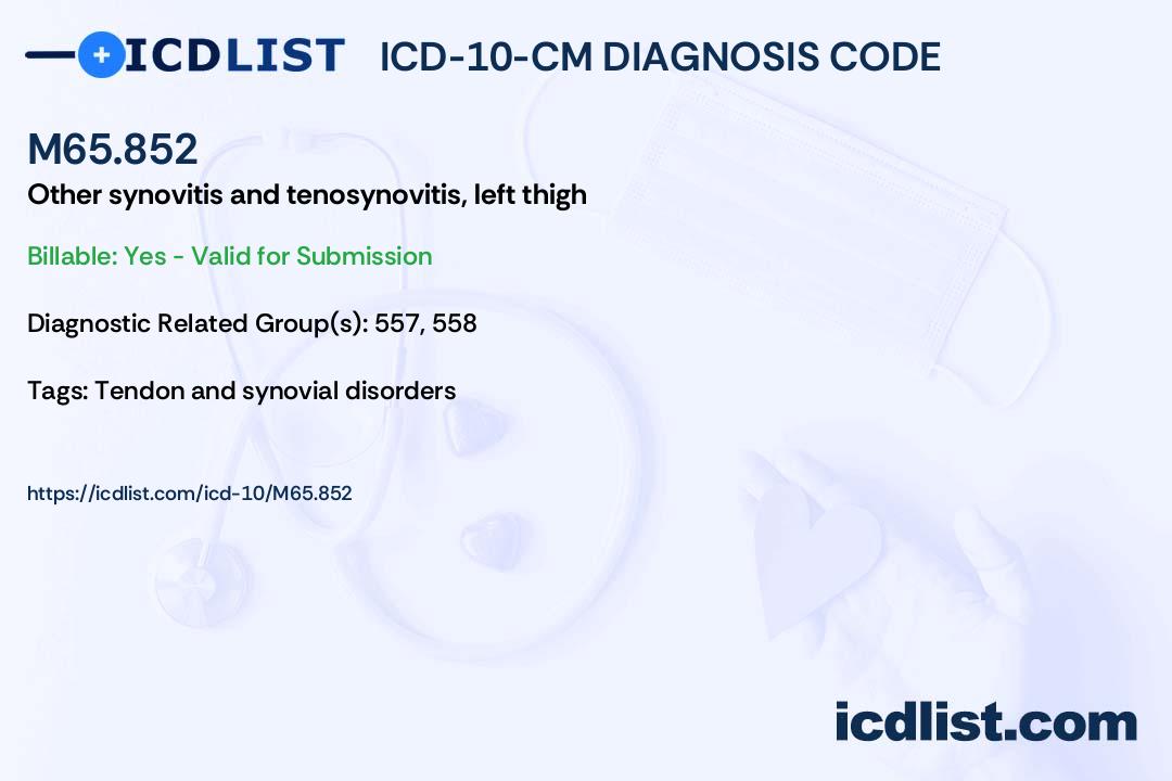 ICD-10-CM Diagnosis Code M65.852 - Other synovitis and tenosynovitis ...