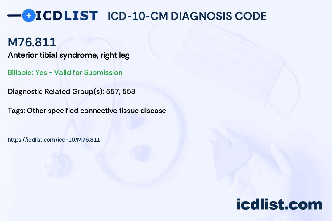 ICD-10-CM Diagnosis Code M76.811 - Anterior tibial syndrome, right leg