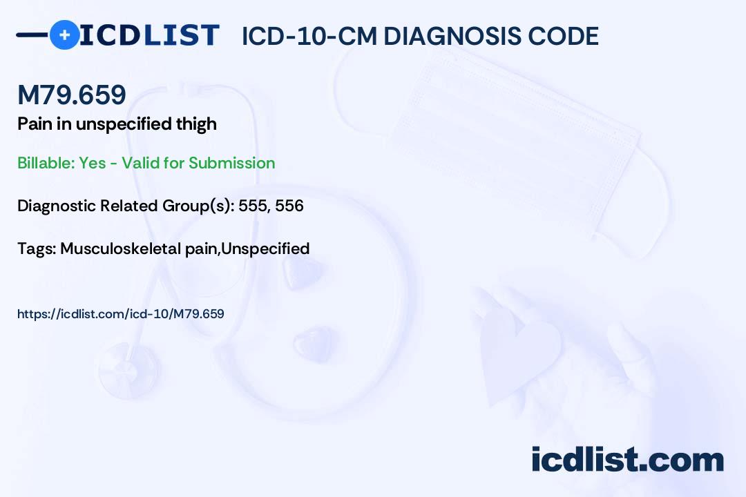 ICD-10-CM Diagnosis Code M79.659 - Pain in unspecified thigh