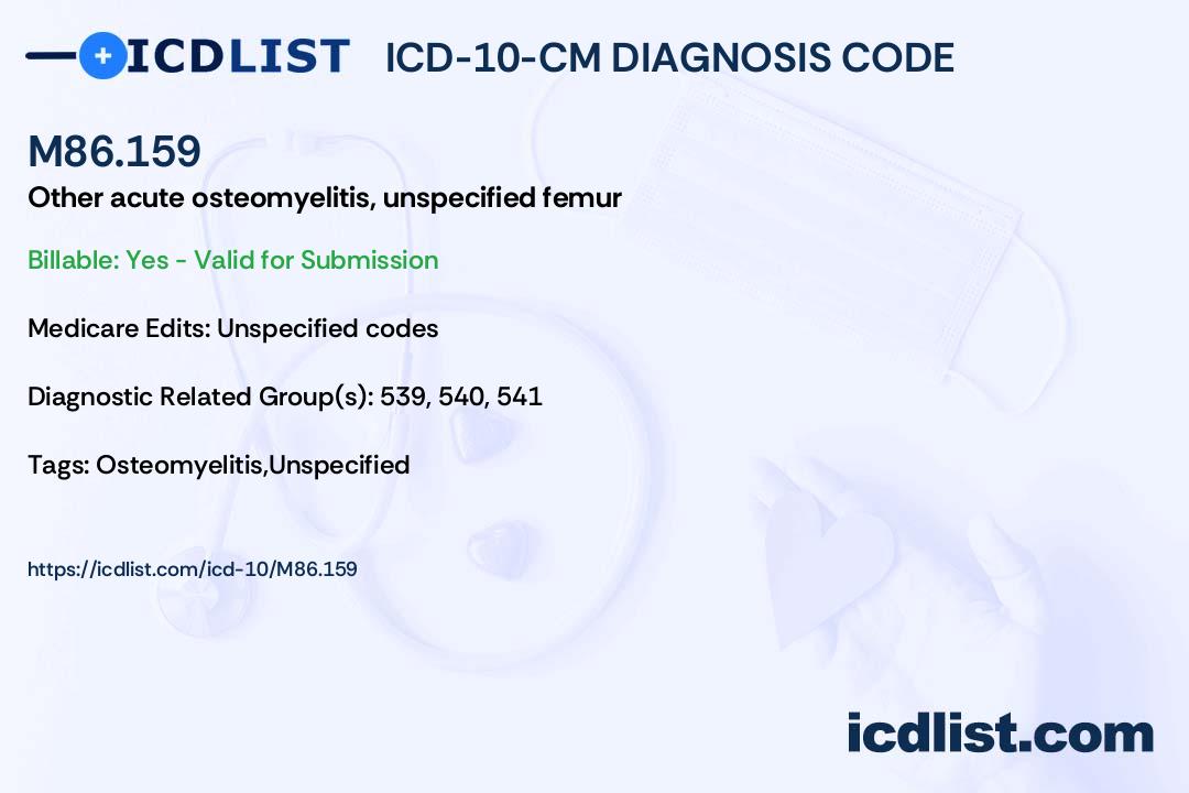 ICD-10-CM Diagnosis Code M86.159 - Other acute osteomyelitis ...