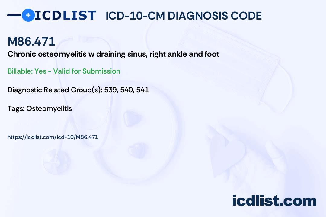ICD-10-CM Diagnosis Code M86.471 - Chronic osteomyelitis with draining ...