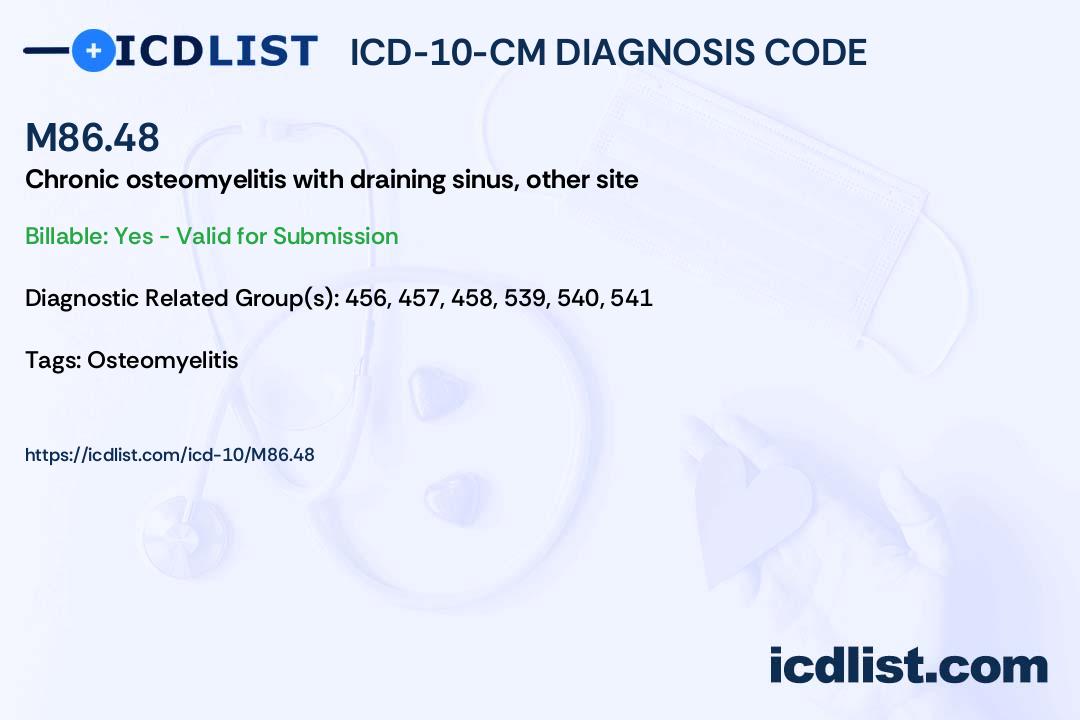 ICD-10-CM Diagnosis Code M86.48 - Chronic osteomyelitis with draining ...