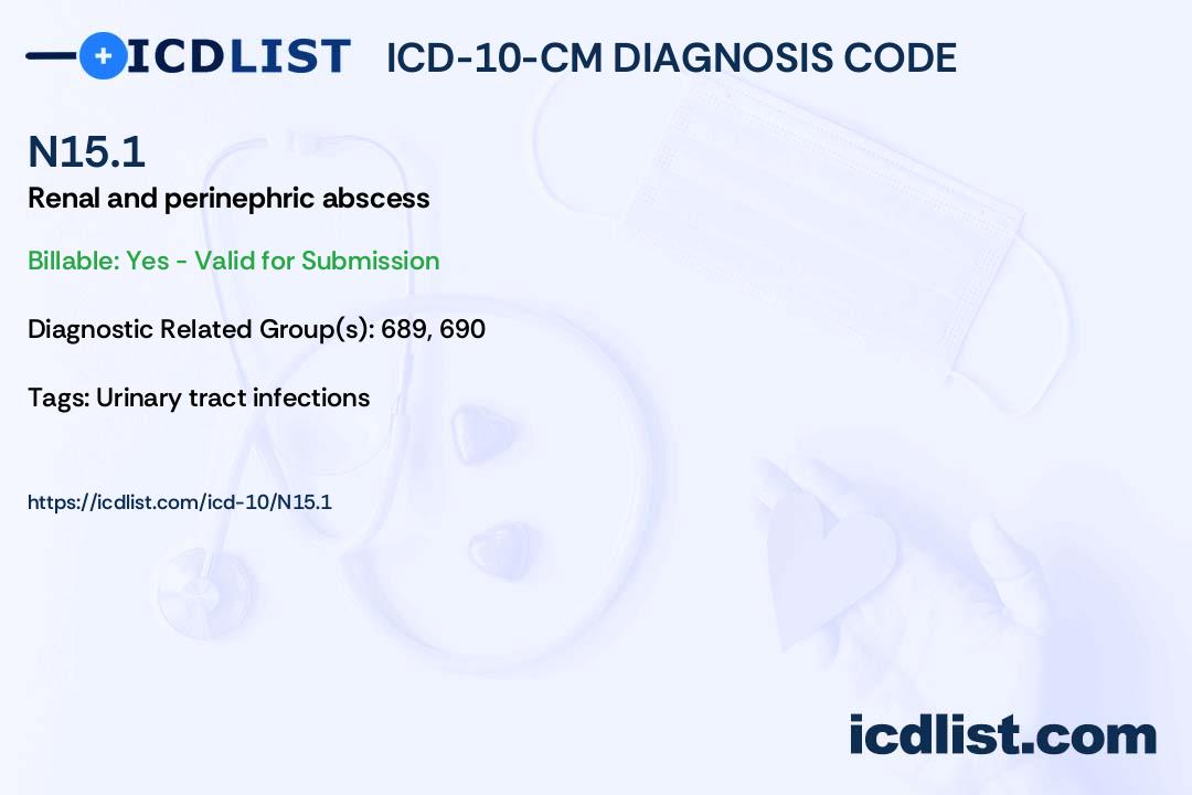ICD-10-CM Diagnosis Code N15.1 - Renal and perinephric abscess
