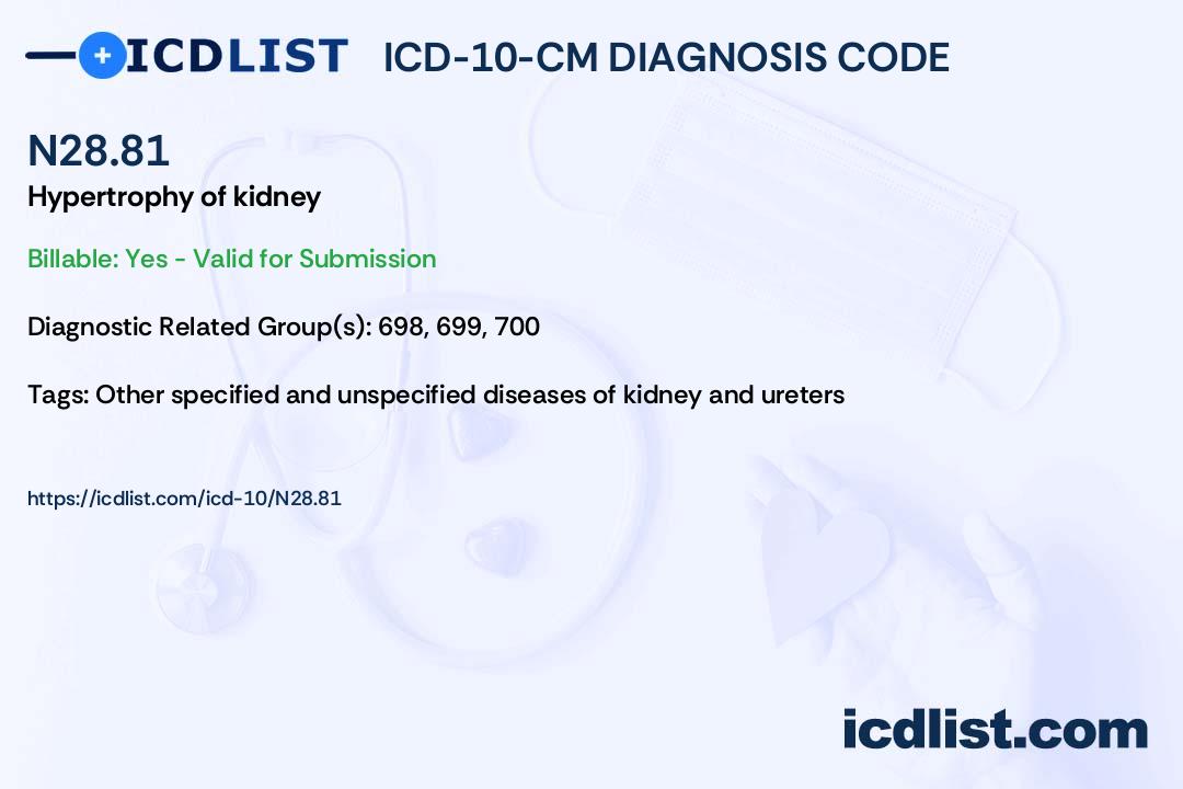 ICD-10-CM Diagnosis Code N28.81 - Hypertrophy of kidney
