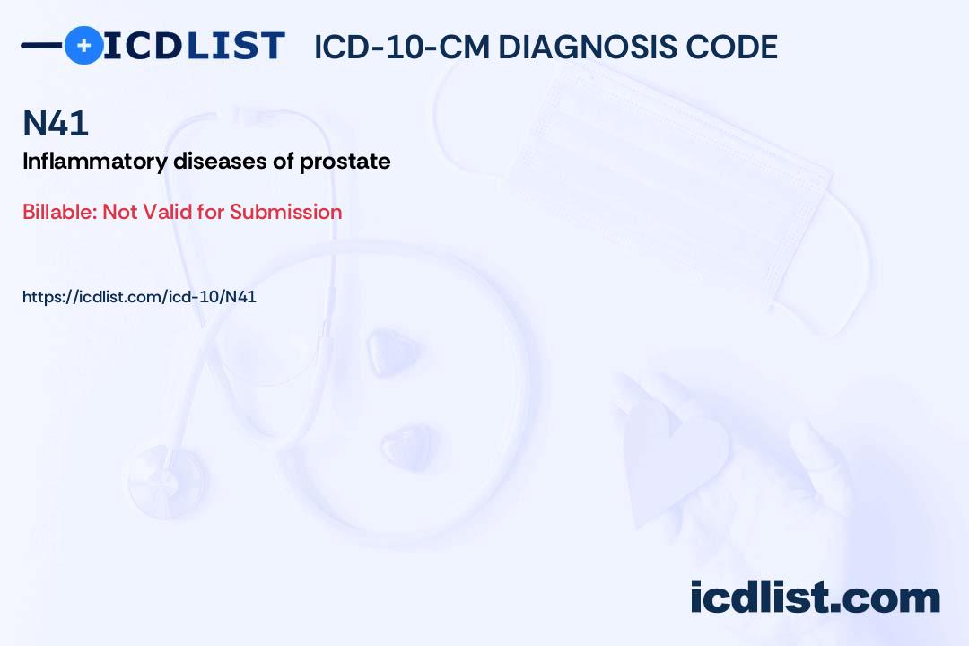 ICD-10-CM Diagnosis Code N41 - Inflammatory diseases of prostate