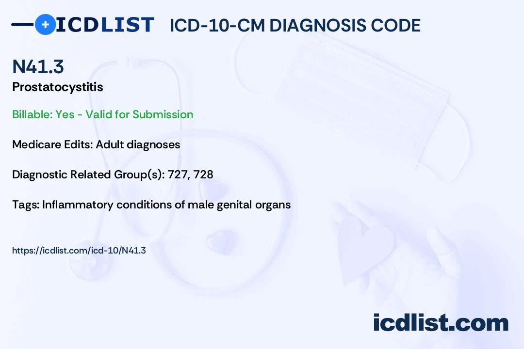 ICD-10-CM Diagnosis Code N41.3 - Prostatocystitis