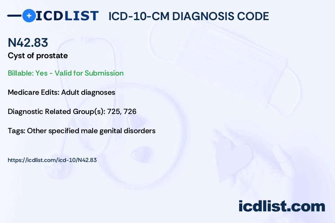 ICD-10-CM Diagnosis Code N42.83 - Cyst of prostate