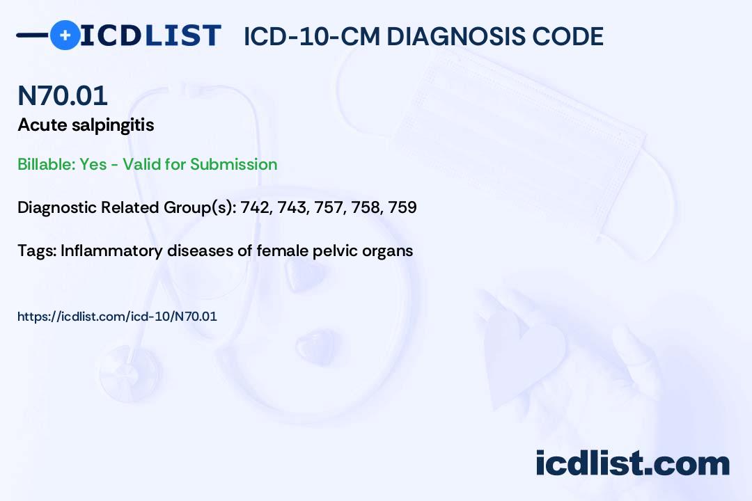 ICD-10-CM Diagnosis Code N70.01 - Acute salpingitis