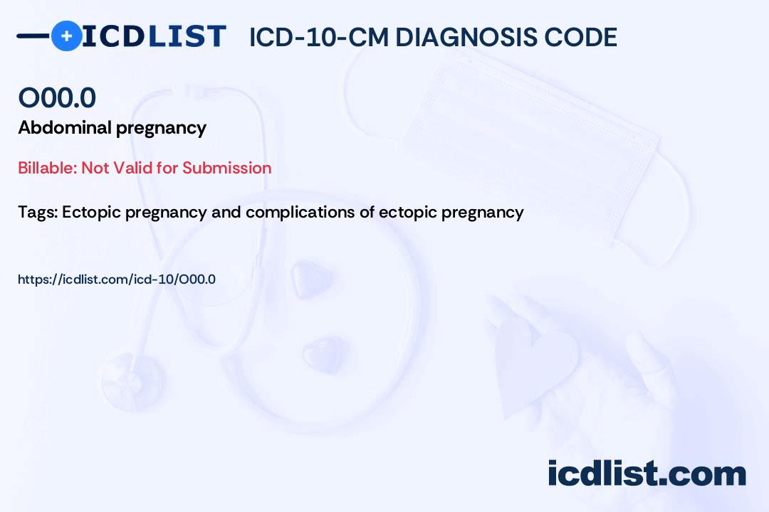 ICD-10-CM Diagnosis Code O00.0 - Abdominal pregnancy