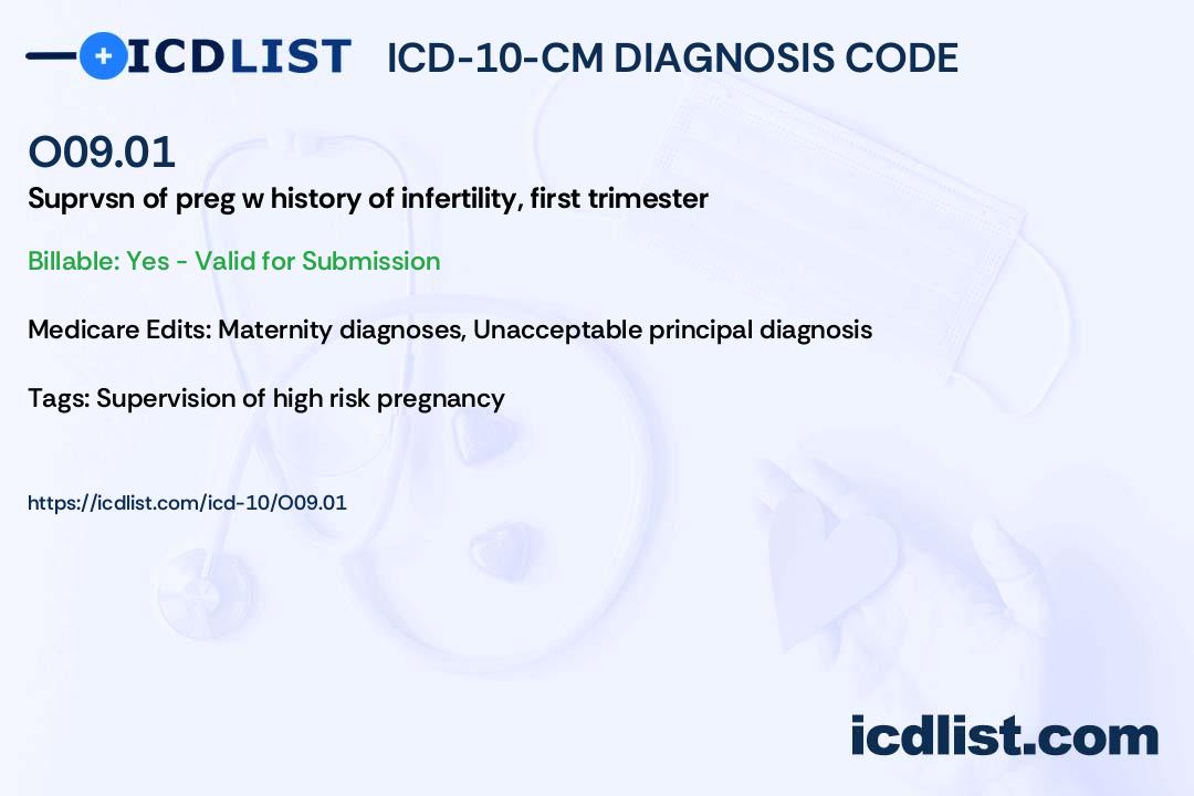 ICD-10-CM Diagnosis Code O09.01 - Supervision of pregnancy with history ...