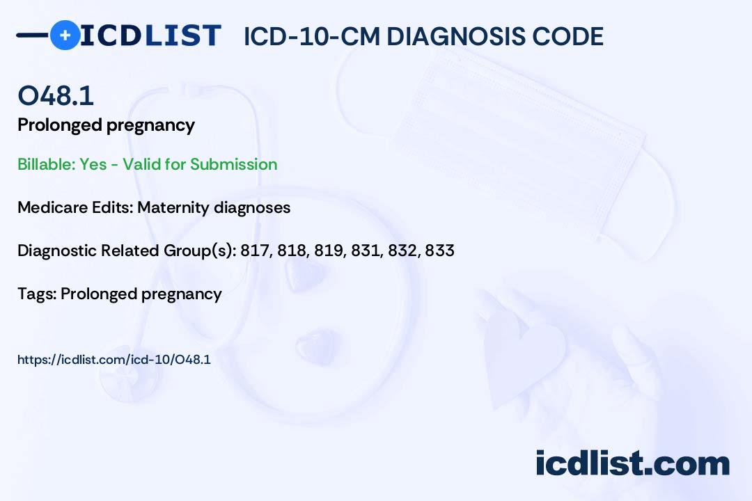 ICD-10-CM Diagnosis Code O48.1 - Prolonged pregnancy