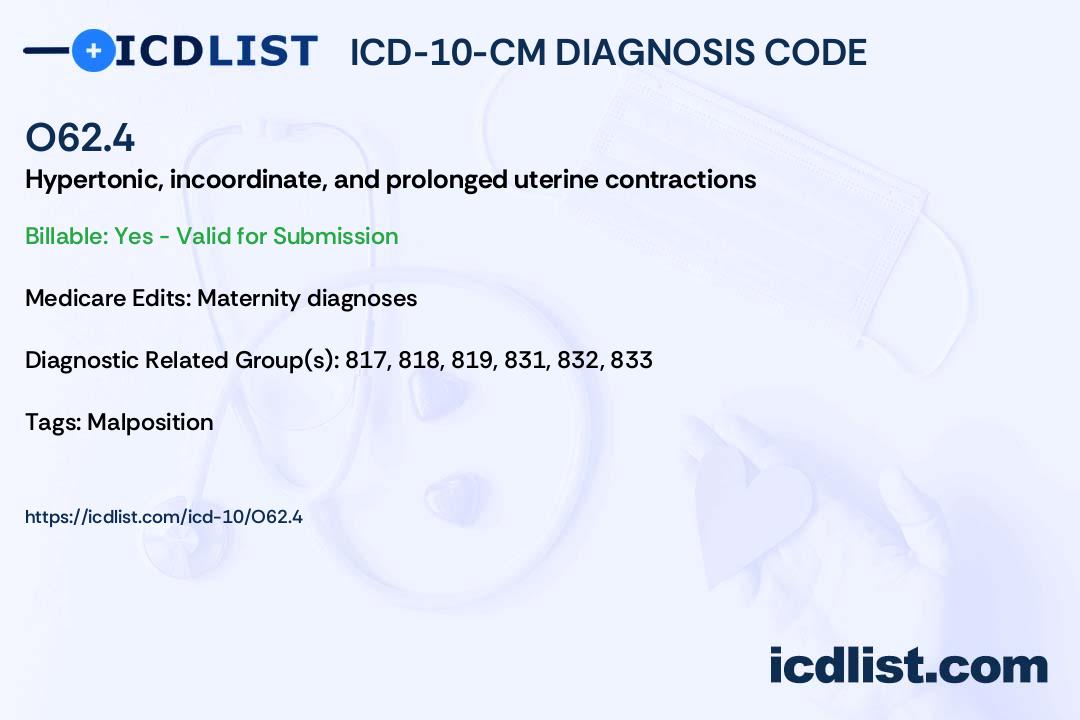 ICD-10-CM Diagnosis Code O62.4 - Hypertonic, incoordinate, and ...