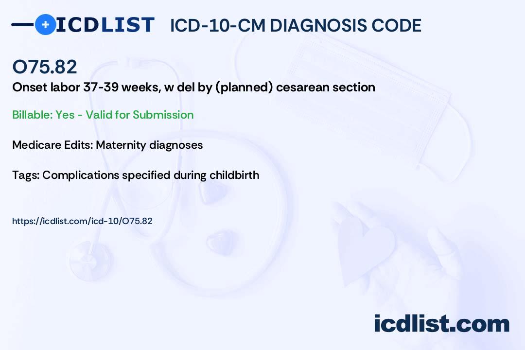 ICD-10-CM Diagnosis Code O75.82 - Onset (spontaneous) of labor after 37 ...