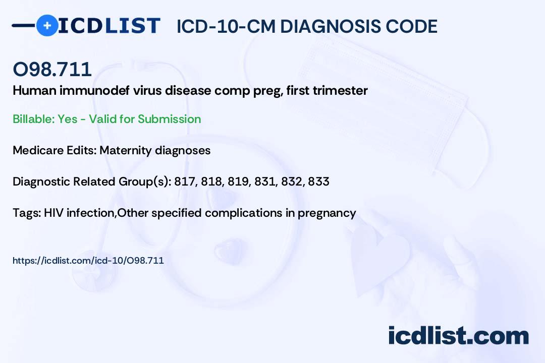 ICD-10-CM Diagnosis Code O98.711 - Human immunodeficiency virus [HIV ...