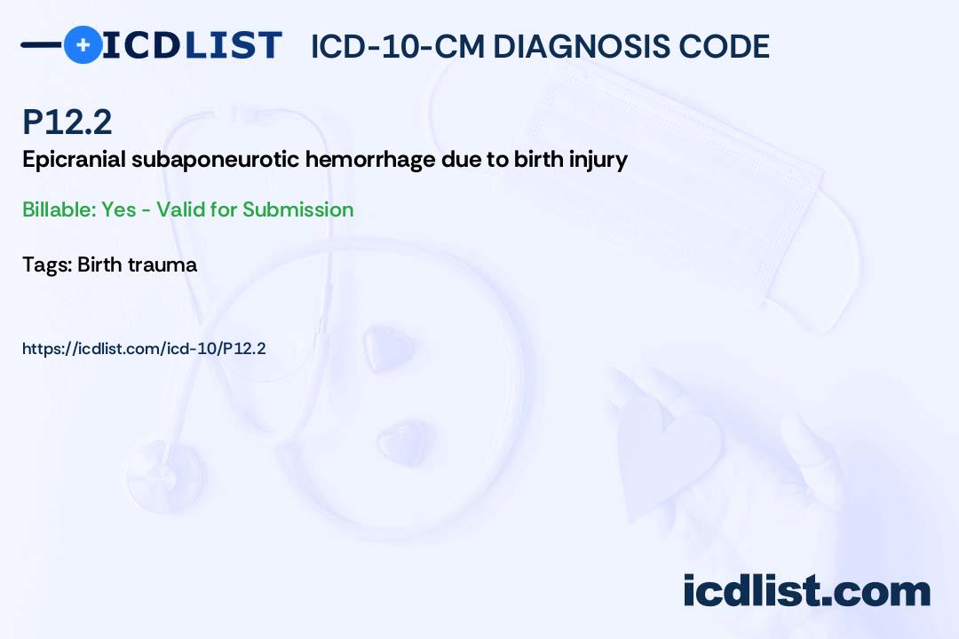ICD-10-CM Diagnosis Code P12.2 - Epicranial subaponeurotic hemorrhage ...