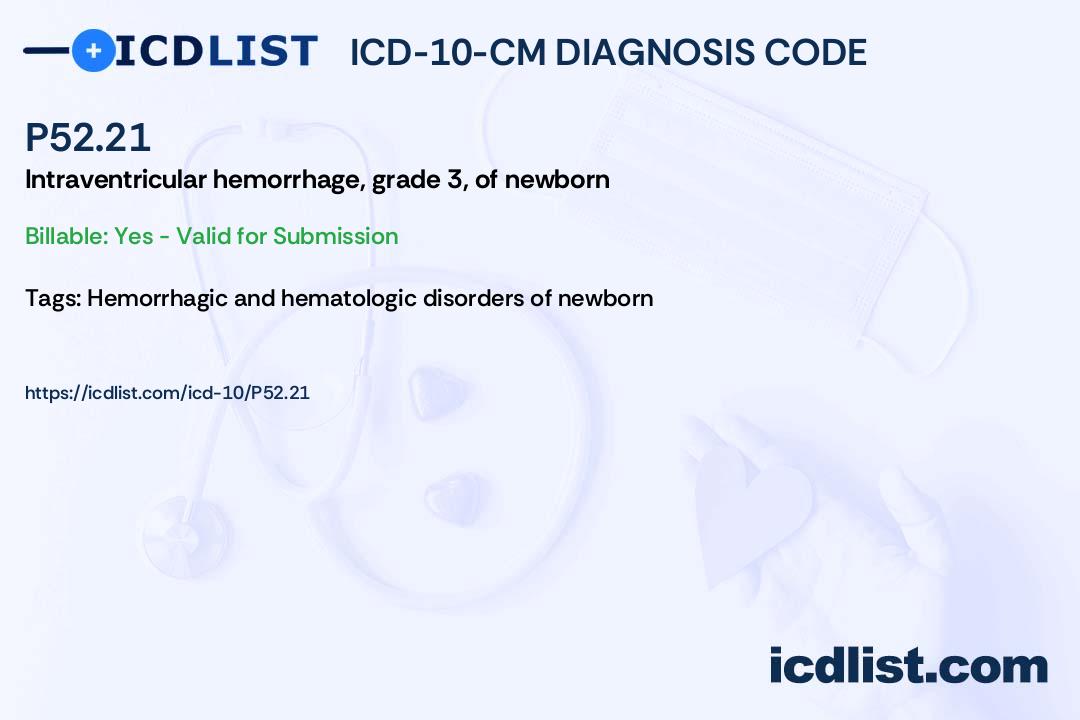 ICD-10-CM Diagnosis Code P52.21 - Intraventricular (nontraumatic ...