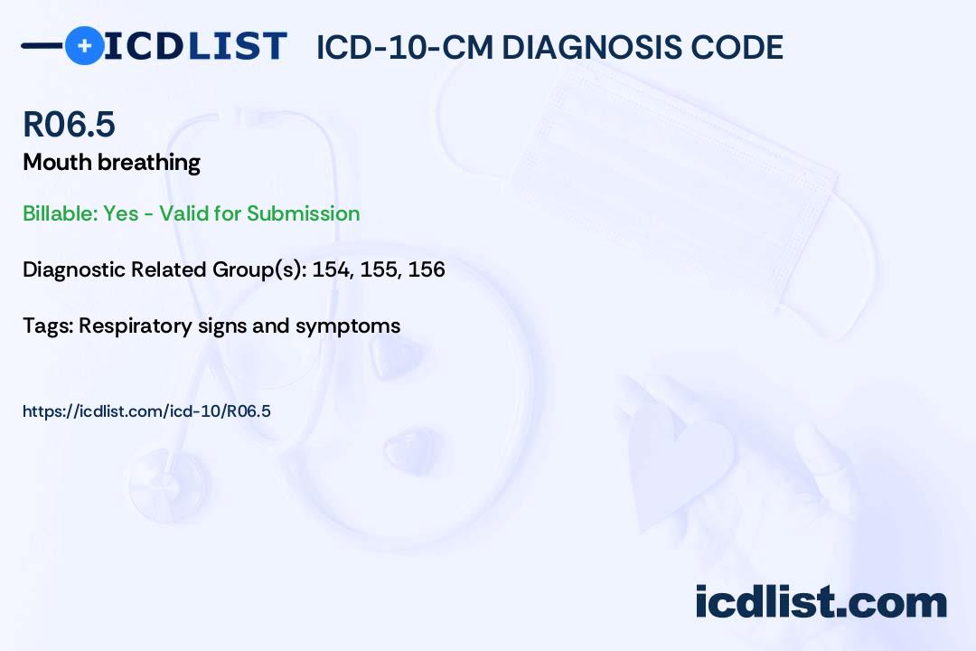ICD-10-CM Diagnosis Code R06.5 - Mouth breathing
