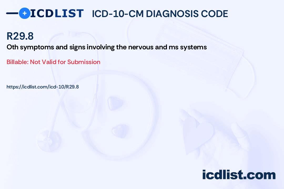 ICD-10-CM Diagnosis Code R29.8 - Other symptoms and signs involving the ...