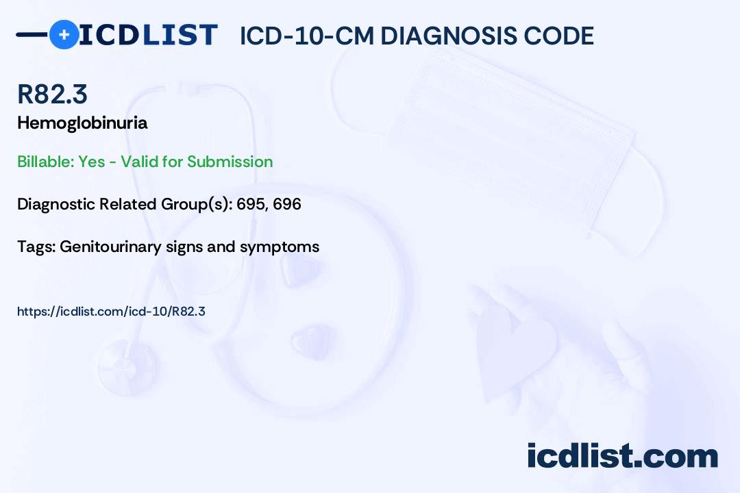 ICD-10-CM Diagnosis Code R82.3 - Hemoglobinuria