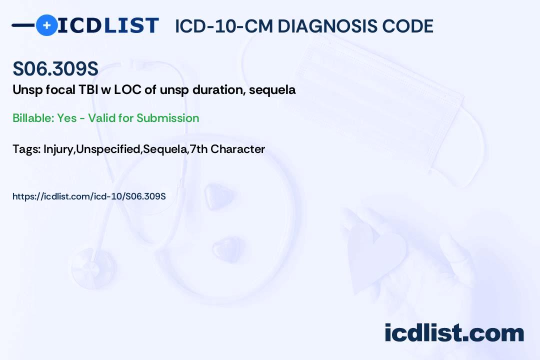 ICD-10-CM Diagnosis Code S06.309S - Unspecified focal traumatic brain ...